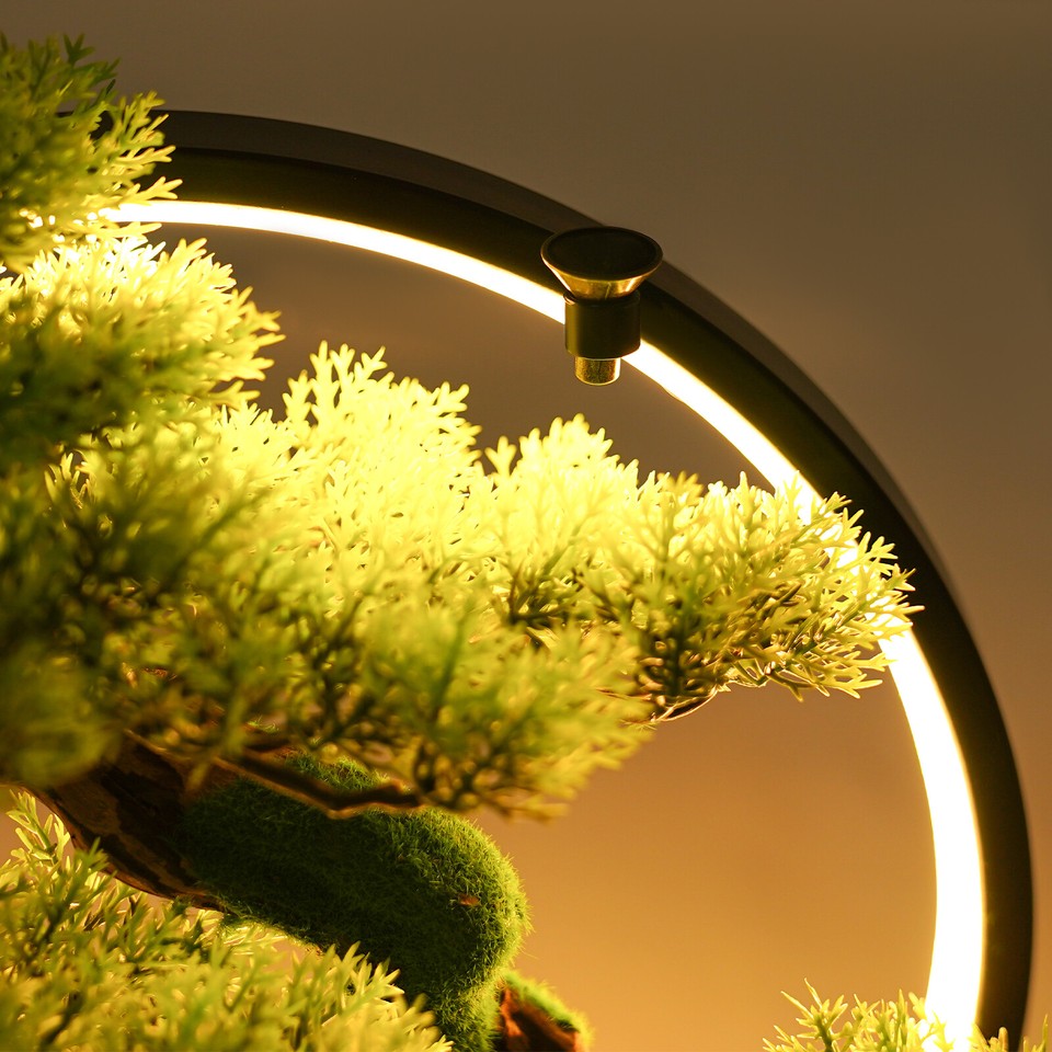 Zen Artificial Pine Tree with Lamp Rings Decoration for Backflow ...