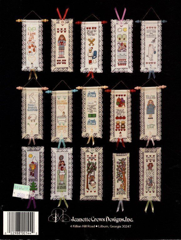 VINTAGE JEANETTE CREWS CROSS STITCH BOOKMARKS & MINI-PULLS 27 DESIGNS ...