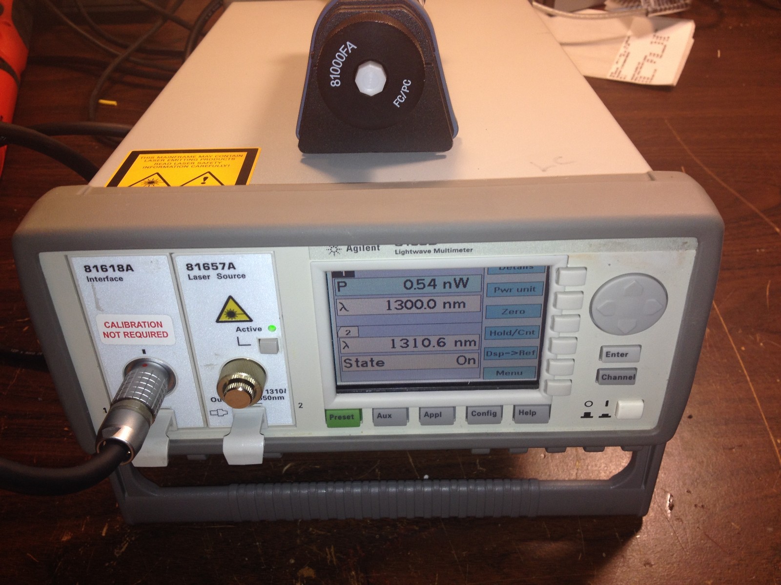 Agilent 8163B with 81624A optical Head, 81618A, 81651A, 1550nm Laser ...