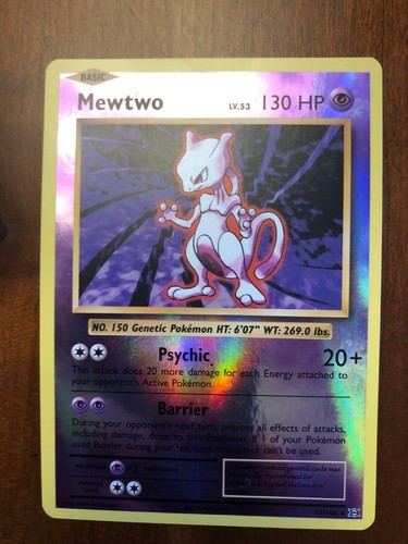 Rare Mewtwo Basic 130HP Pokémon Card - Mint condition | eBay