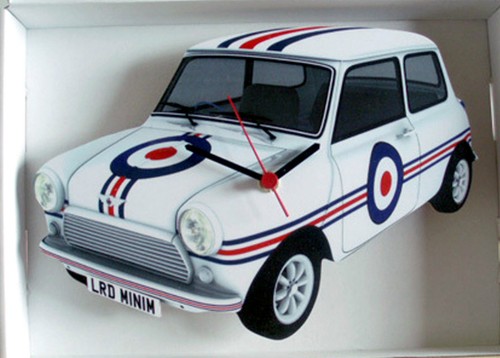 Mini Car Wall Clock, Mod Mini Wall Clock, Mini Cooper Wall Clock ...