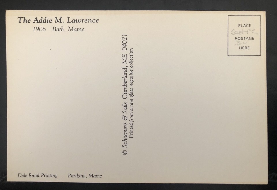 The Addie M Lawrence 1906 Bath Maine ME - 6 Masts Tall Ship Sailing B&W ...