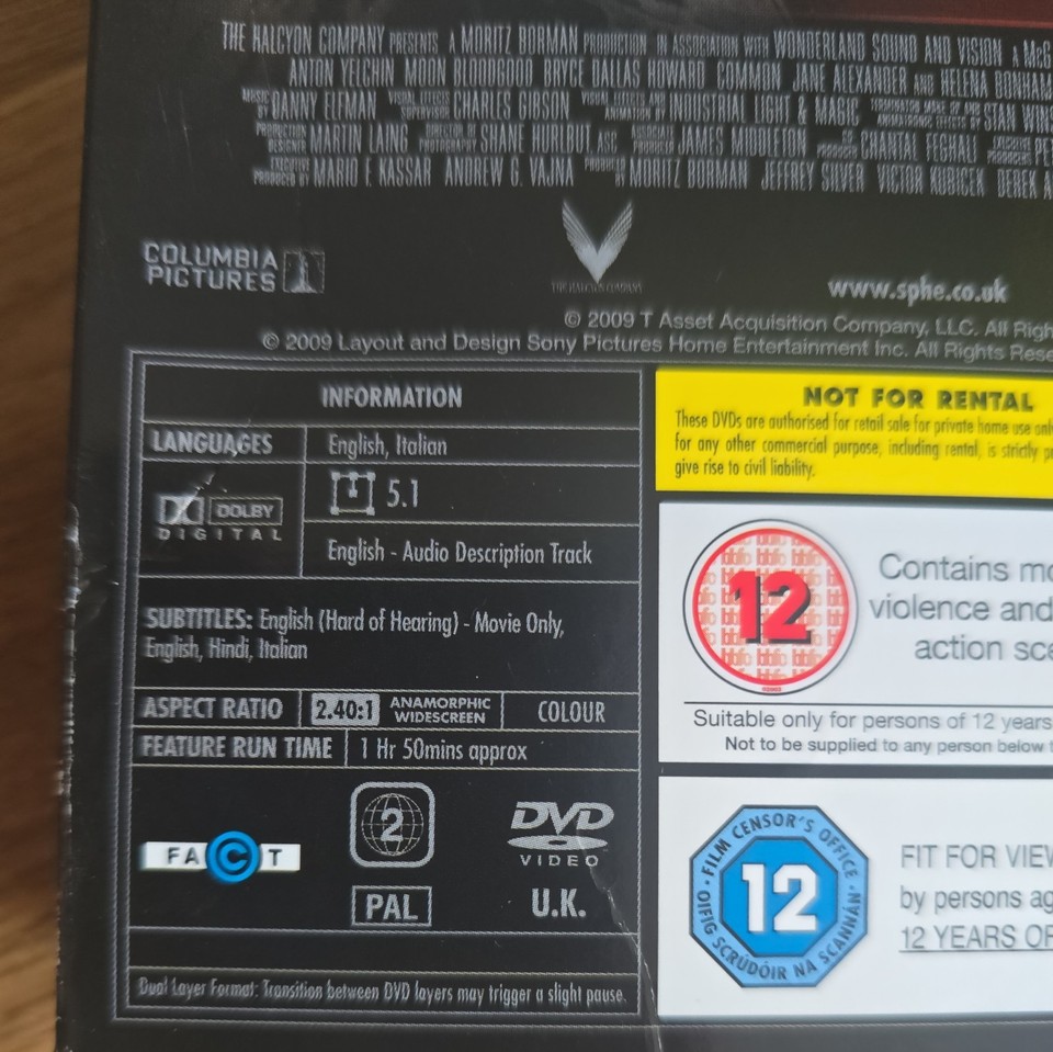 Terminator Salvation 2 Disc Theatrical Version DVD T-600 Head Edition ...