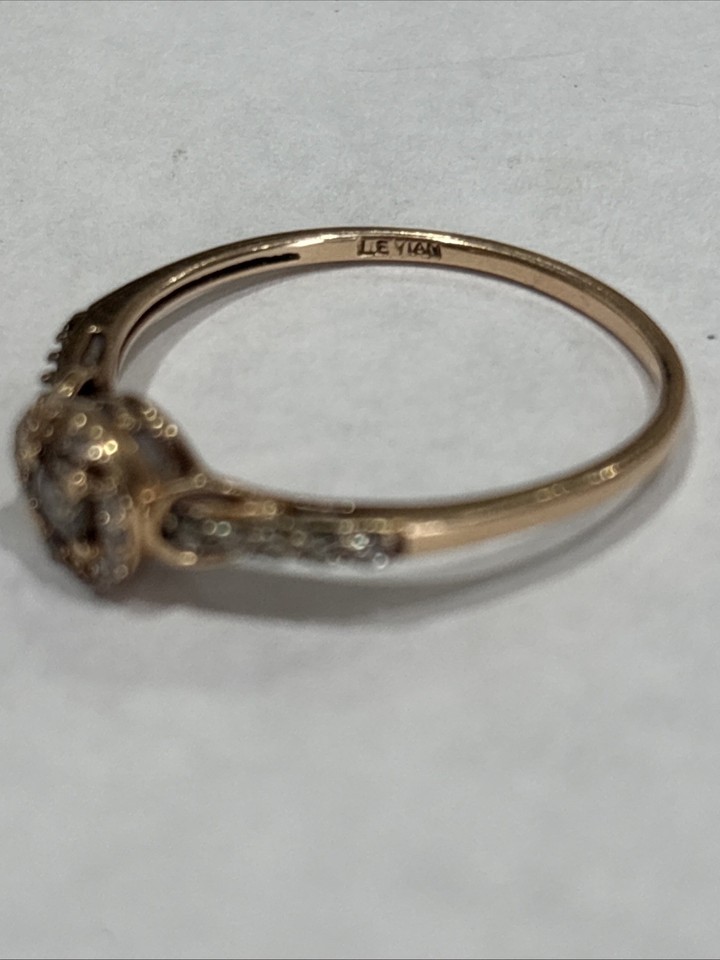 LE VIAN 14K Round Chocolate Diamond Ring w/ Round White Diamond Halo ...