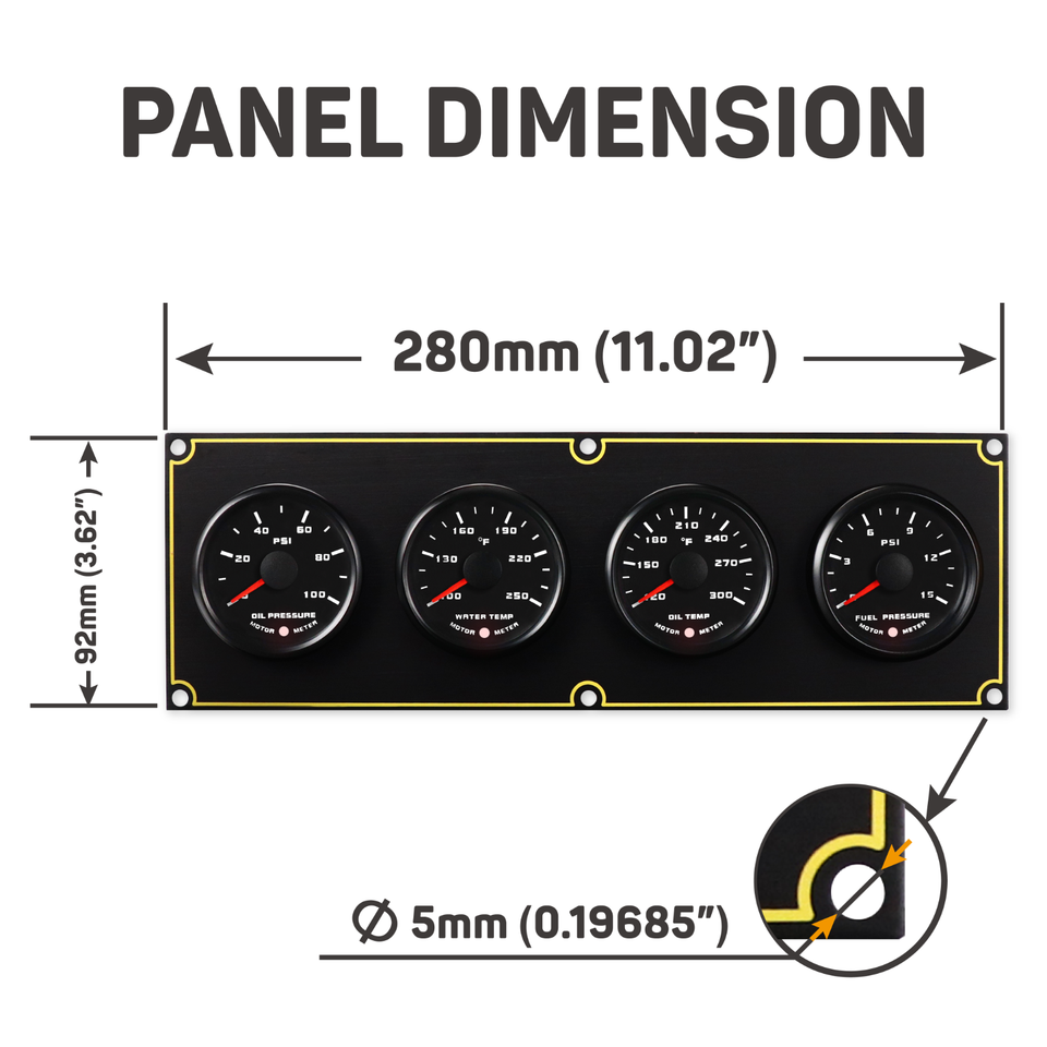 4 Gauge Panel Instrument Set 52mm Midget Sprint Car Water Proof | eBay