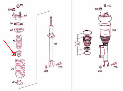 MERCEDES-BENZ C W205 FRONT SPRING STRUT BUFFER STOP A2053211606 NO DUTY ...