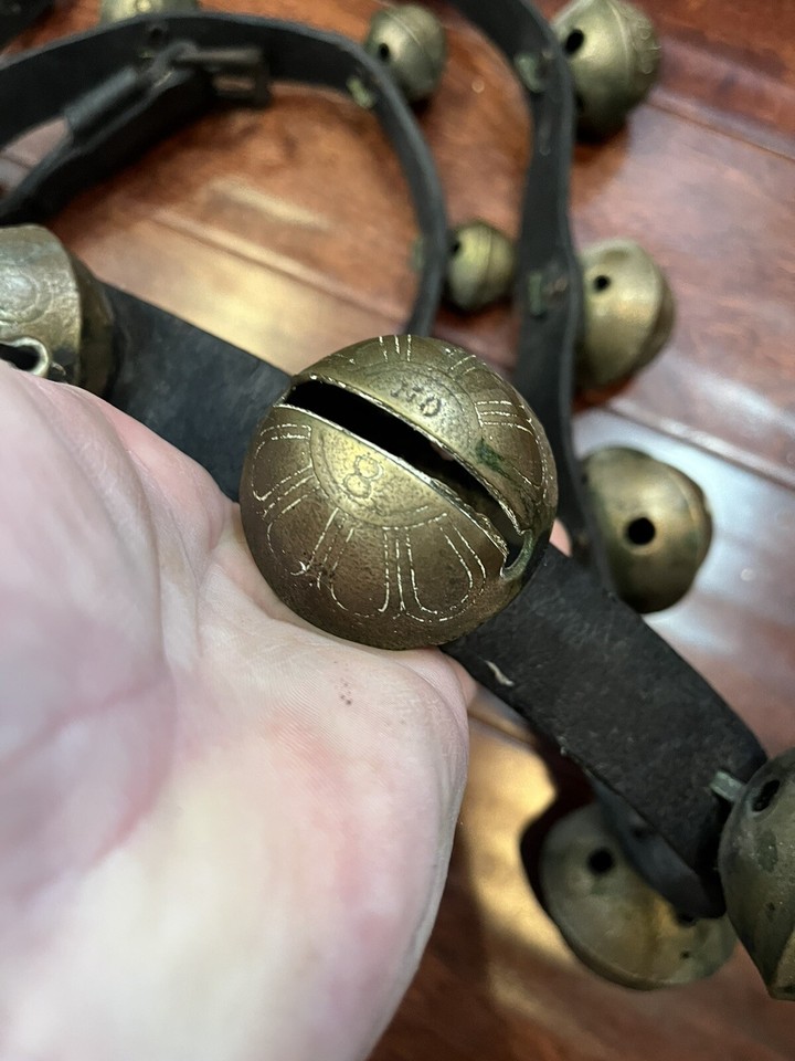 8.5’ Brass Graduated Sleigh Bells Horse Harness Leather 30 Carriage ...
