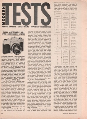 Beseler - Topcon Auto 100 Camera - Original Camera Magazine Report ...