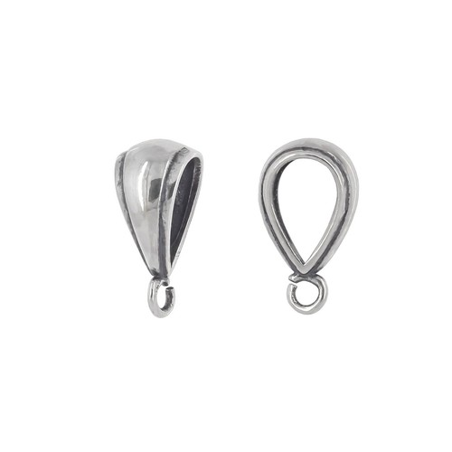 2pc Sterling Silver Slider Pendant Clasp Bail Connector with Open Loop ...