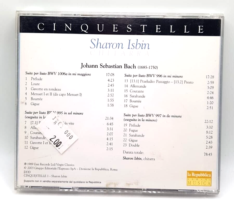 SHARON ISBIN - BACH - CD MUSICA | eBay