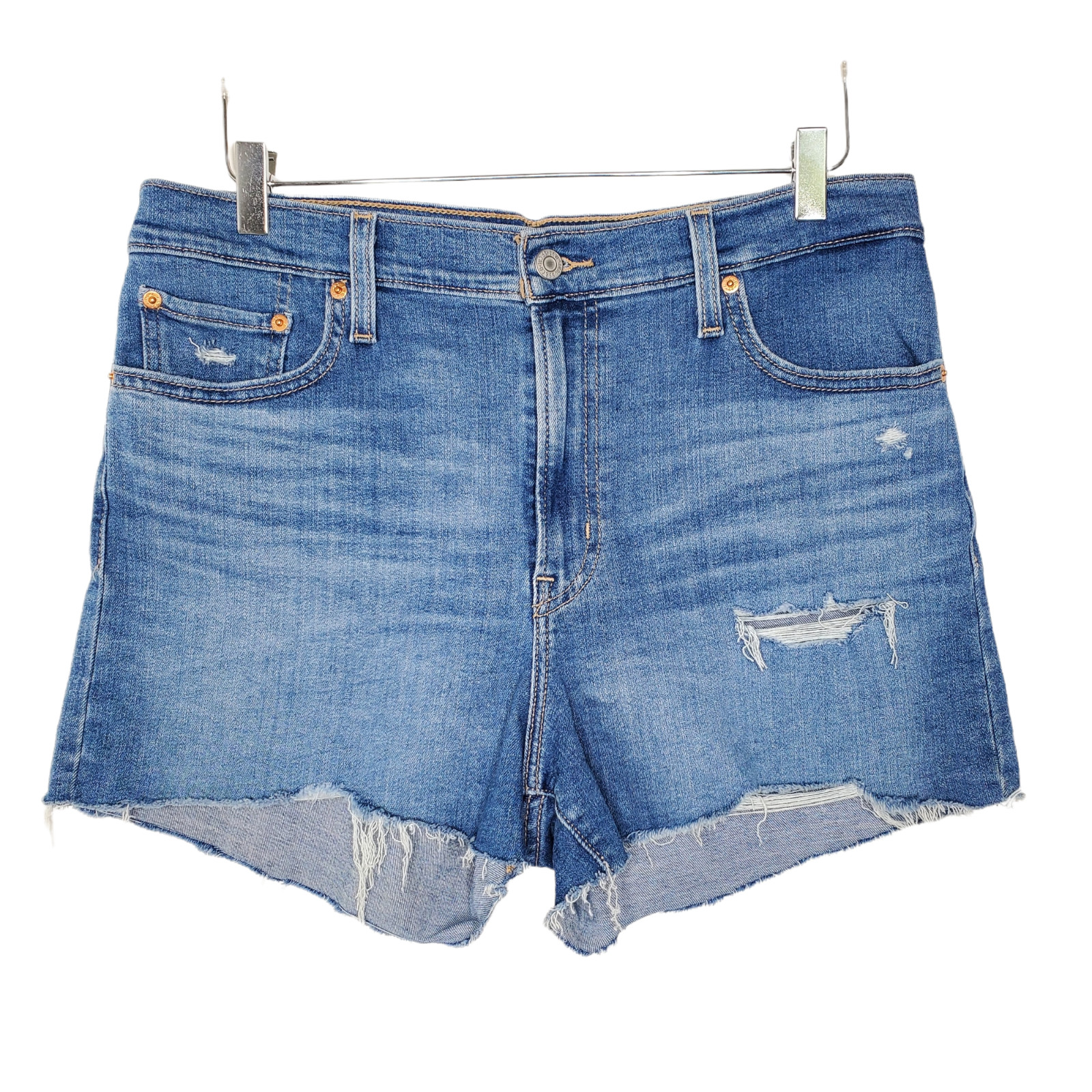Levi's Cut-Off Fringe Denim Shorts 32 Y2K 90s Medium … - Gem