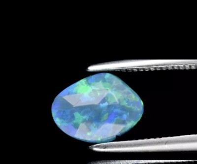 0.31ct Fancy Rose-Cut Natural Floral Flash Play-Of-Color Crystal Opal ...