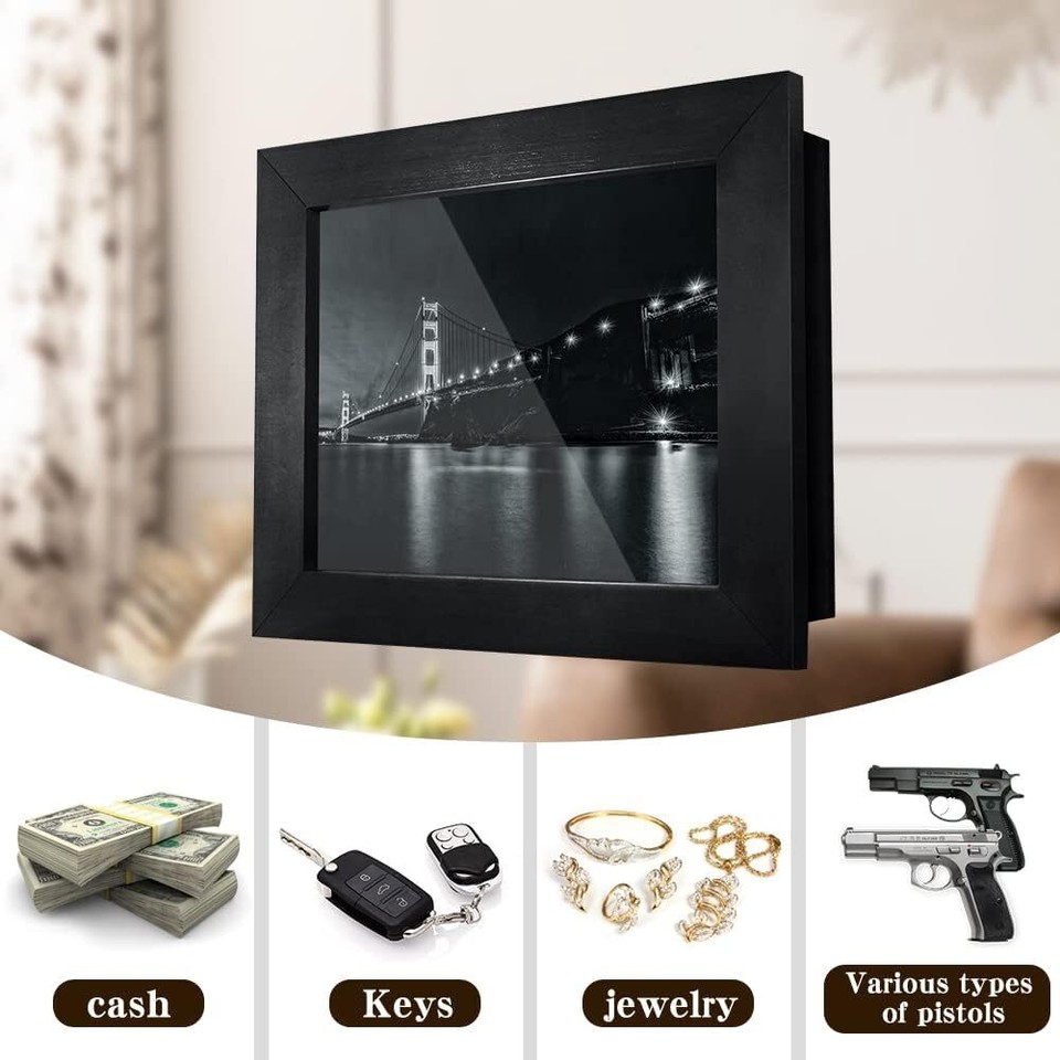 Hidden Gun Storage, Concealment Safes for Pistols, Secret Decor Black ...