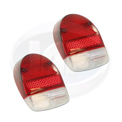 1968-1970 VW BEETLE BUG RED CLEAR TAIL LIGHT LENS SET OF 2 PAIR LEFT ...