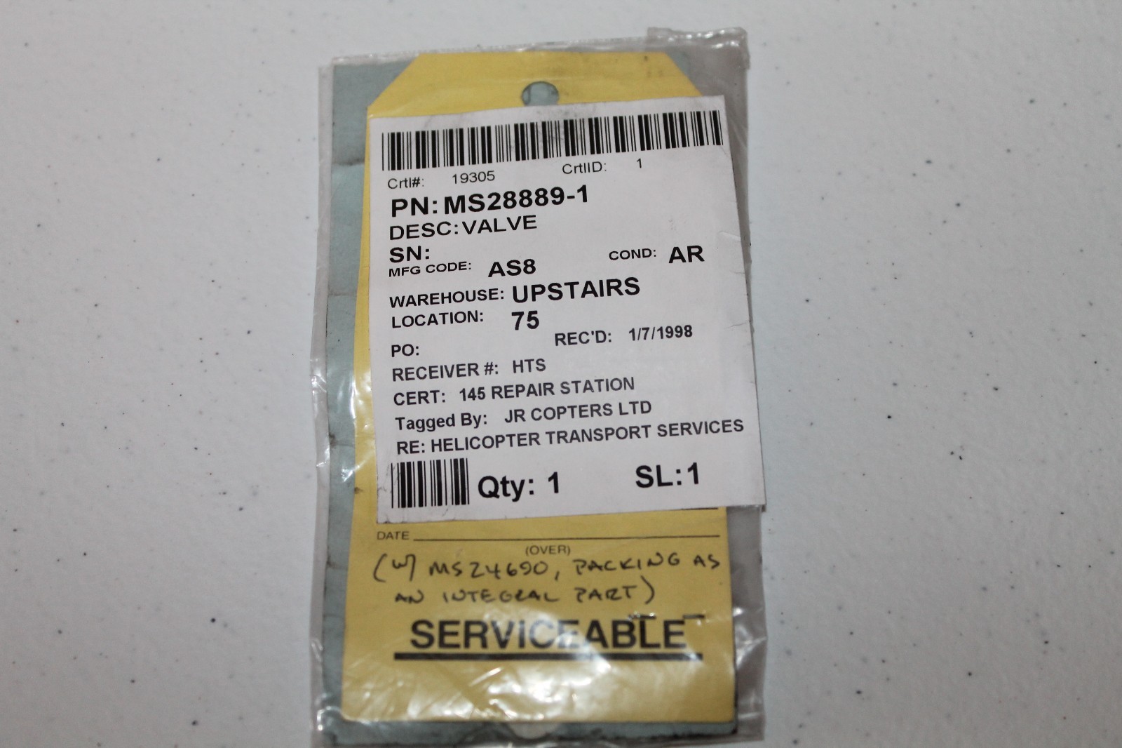 Helicopter Valve MS28889-1 | eBay