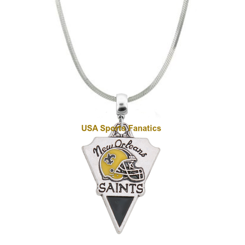 New Orleans Saints Team Logo Necklace On 925 Sterling Silver Snake ...