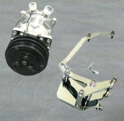 Small Block Chevy AC Bracket w/ Chrome V-Belt Compressor Short Pump ...