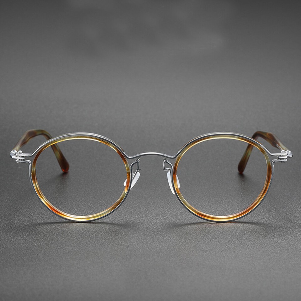 Vintage Round Eyeglasses Frame Men Women Metal Retro Light Spectacles ...