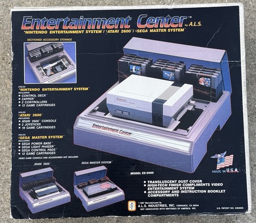 Vintage Nintendo, Sega, Atari Video Game Entertainment Center Storage ...