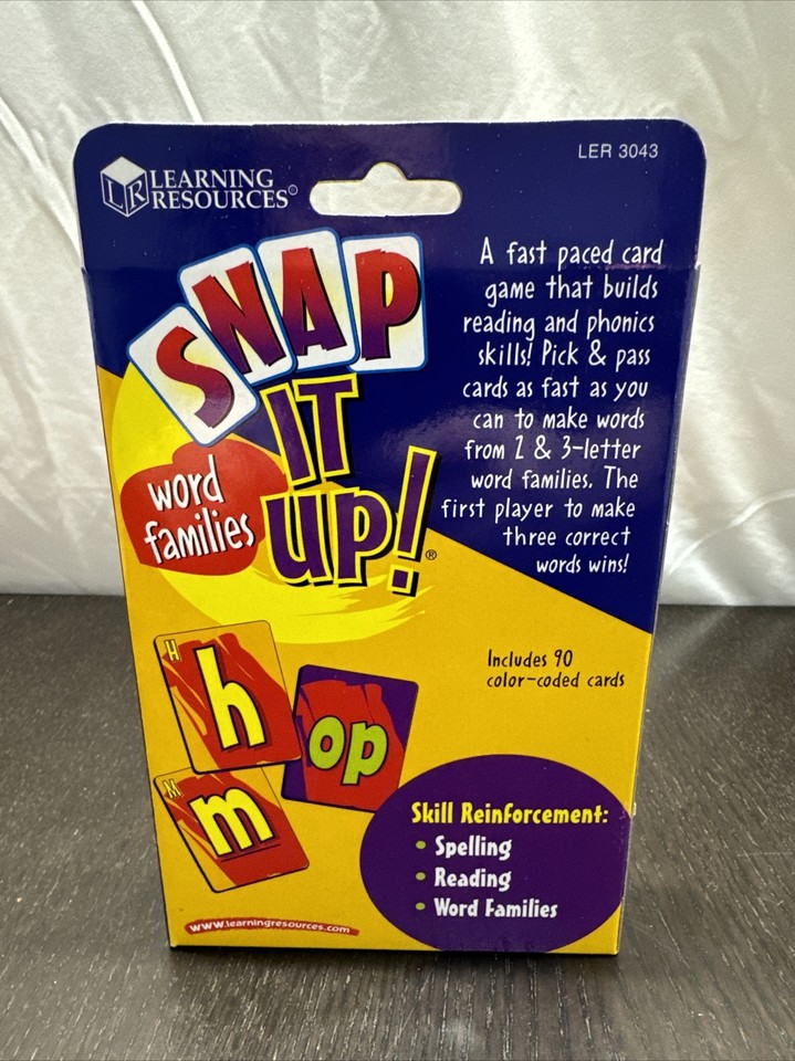 Learning Resources SNAP IT UP Phonics and Reading Card Game Word ...