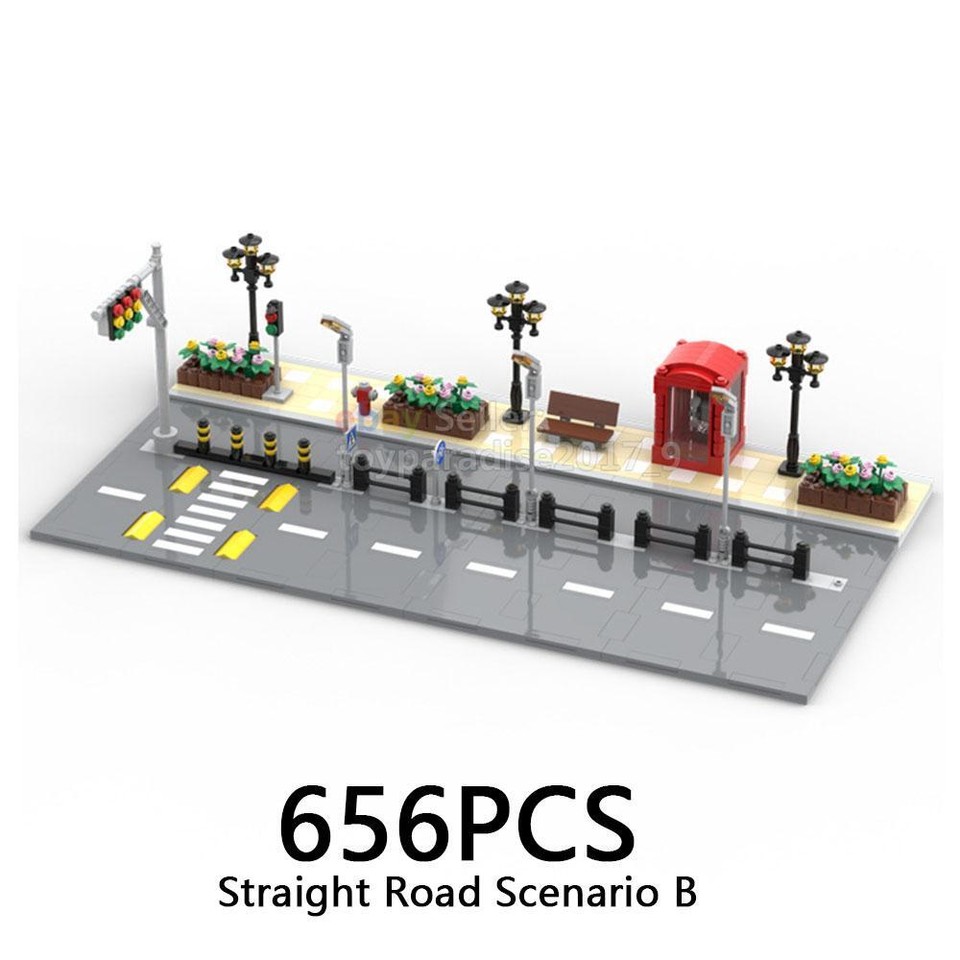 MOC City House Street Building Blocks Bricks Traffic Footbridge Set ...