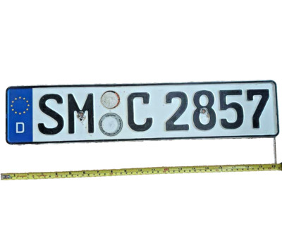 GENUINE VINTAGE GERMAN LICENSE PLATES Deutschland EUROPE CAR NO.SM-C ...