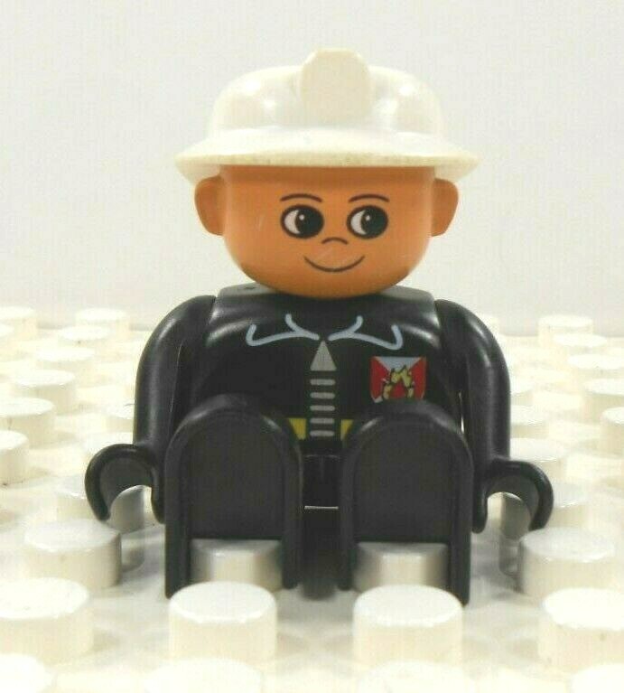 Lego Duplo Figure Fireman white helmet black vintage (approx. 2001) | eBay