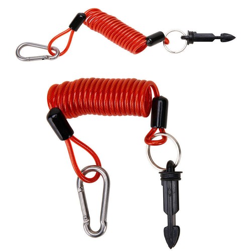 Travel Trailer Coiled Pin Breakaway Cable Heavy Duty Spring Clip Rope ...