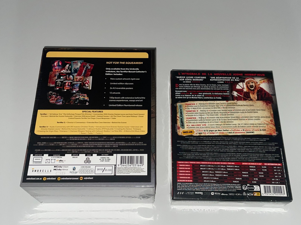 TERRIFIER Blu-ray BUNDLE ESC Fullslip / Art Attack Umbrella / Steelbook ...