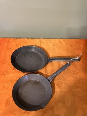 Grey Speckled Enamel Enamelware Cowboy Camping Vintage Skillet Fry Pans ...