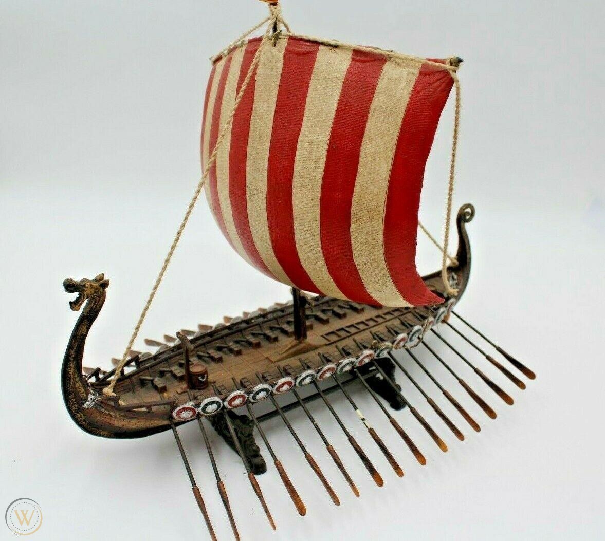 Drakkar Viking Longship Sail Boat Model Statue Dragon Head Figure ...