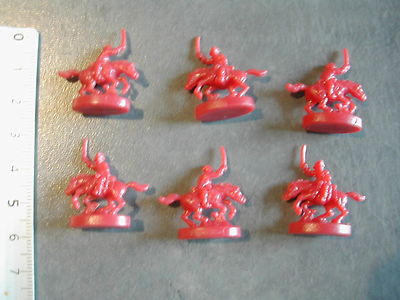 6 FIGURINE CAVALIER ROUGE RISK RED CAVALRY MINIATURE | eBay