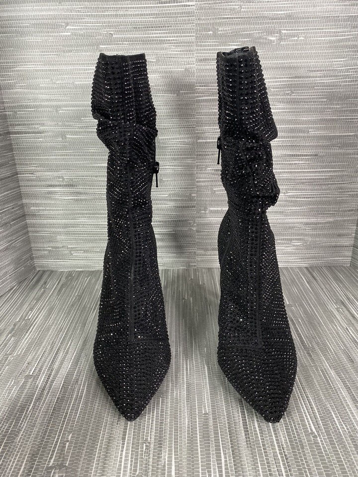 Thalia Sodi Women's Raquell Stiletto Black Beaded Booties Size 5M | eBay
