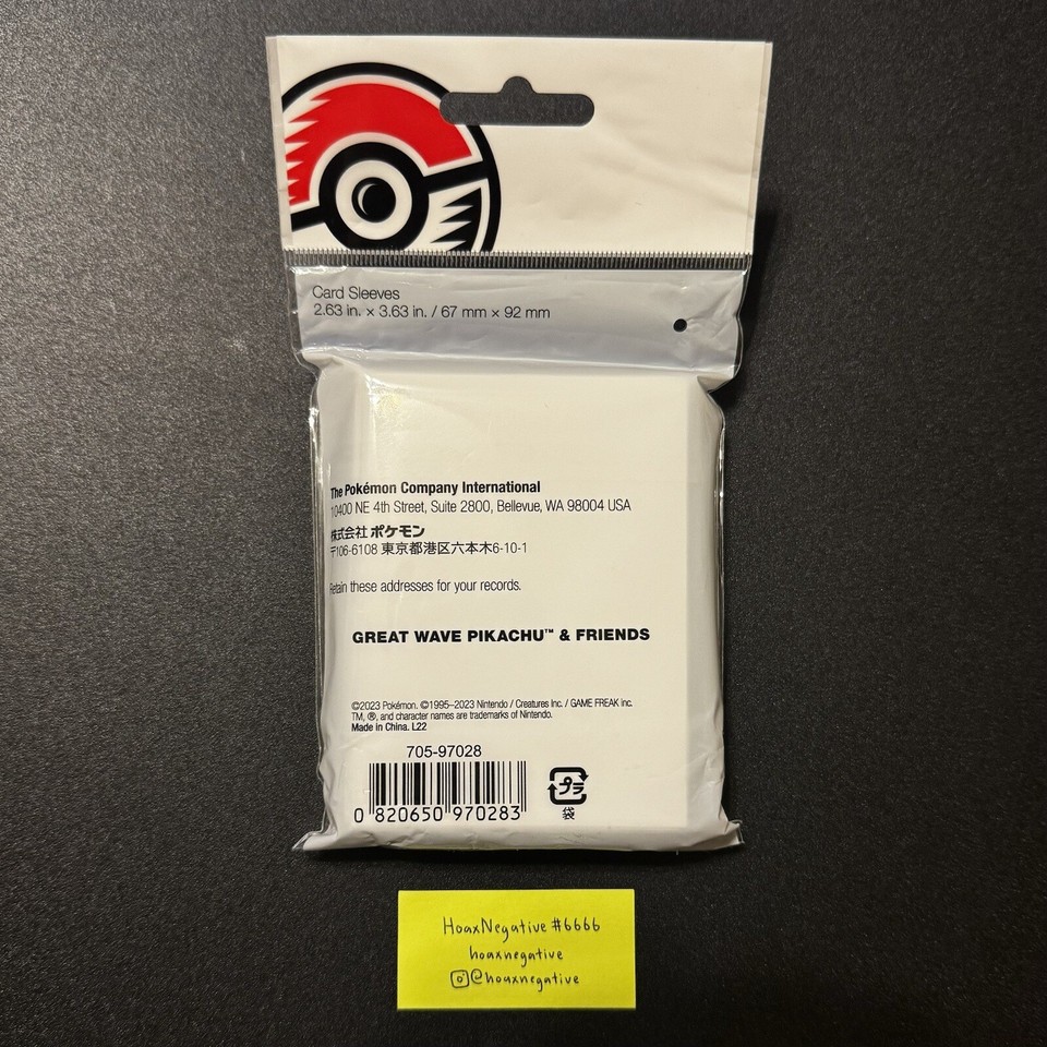 Pokémon Center Great Wave Card Pikachu & Lugia Sleeves 65 COUNT ~ US ...