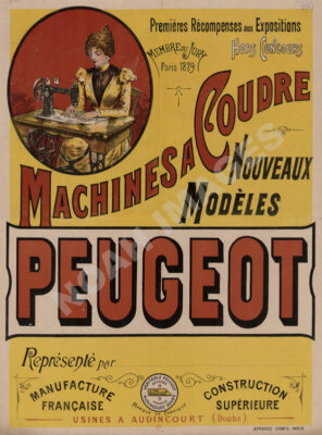 Peugeot Machine Coudre vintage sewing machine ad poster repro 16x20 | eBay