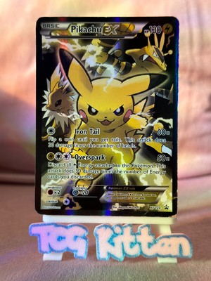Pikachu EX XY124 XY Black Star Pokemon Promo Holo Rare HP TCGKITTEN | eBay