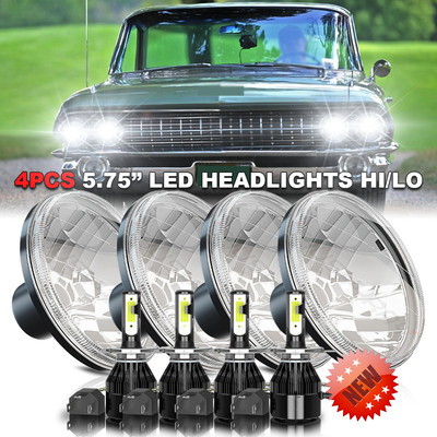 4pcs 5.75" 5-3/4" Black LED Headlights Hi Lo Beam fits Ford Thunderbird ...
