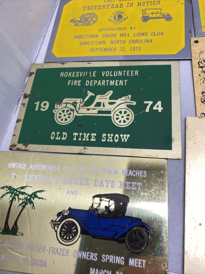 Huge Car Show Dash Plaque Lot 1970s-2000’s Metal 60+ Rat Rod Hot Rod ...