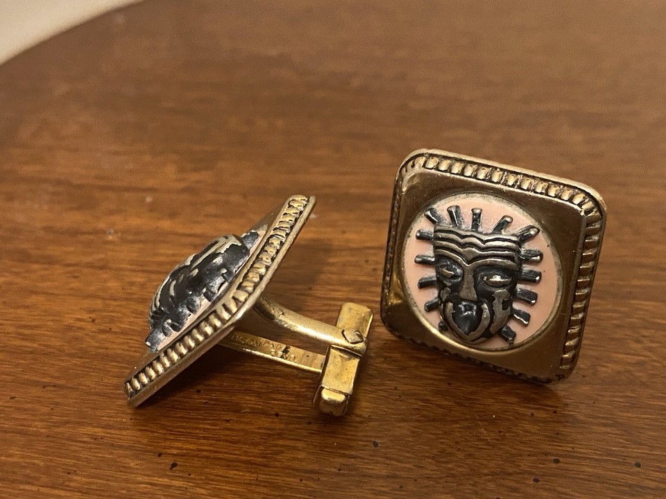 Vintage Anson Tribal Mask Cufflinks | eBay