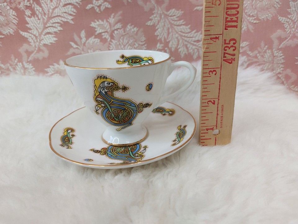 Vtg Royal Tara Book Of Kells Fine Bone China Footed Celtic Tea Cup ...
