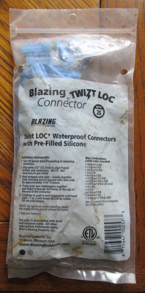 Blazing Connector Twizt Loc TLC-10 electrical use package of 25 | eBay