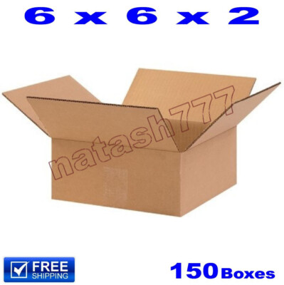 150 - 6x6x2 Cardboard Boxes 32ECT Mailing Packing Shipping Box ...