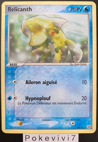 Carte Pokemon RELICANTH 18/106 Rare Bloc EX EMERAUDE FR OCCASION | eBay