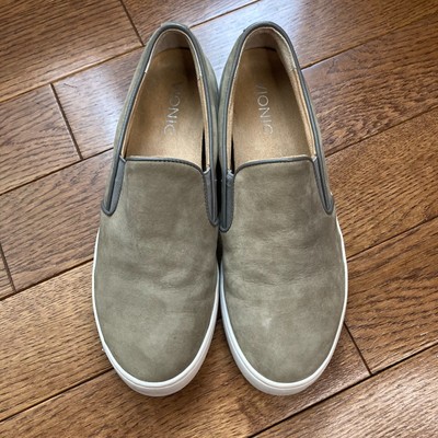 Vionic Splendid Midi Slip Ons Womens 7.5 Suede Leather Taupe Casual ...