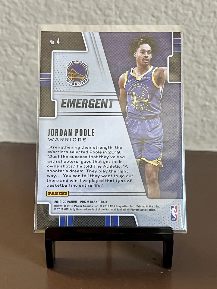 Jordan Poole 2019-20 Panini Prizm Rookie Card Emergent Insert No. 4 ...