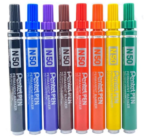 Pentel N50 Permanent Marker Pens - Bullet tip - 2mm - Select Colour | eBay