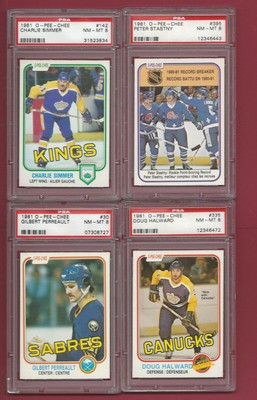 Charlie Simmer #142 PSA 8 NM-MT 1981-82 OPC Hockey Cali Seals LA Kings ...