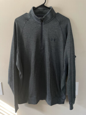 Under Armour Men's Fleece Lined Heavyweight 1/2 Zip Pullover Gray Black ...