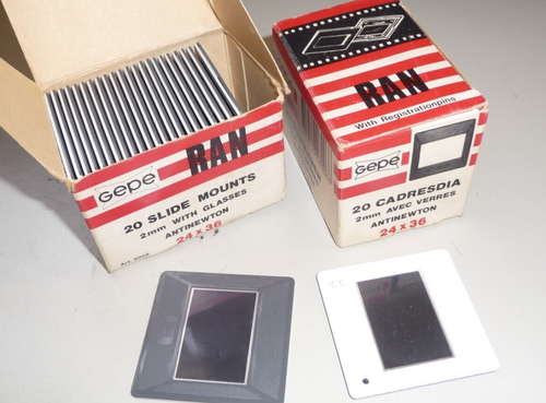 Slide mount Frames double glass GEPE 2x2" 24x36mm 6002 35mm film 20 ...