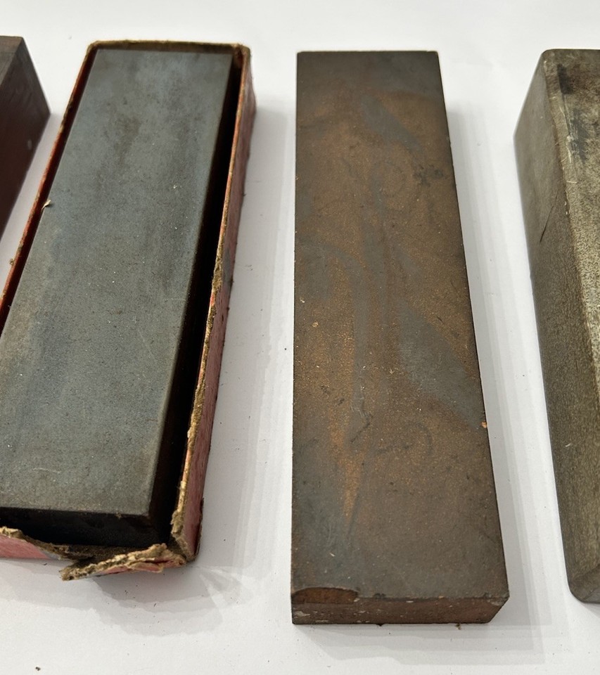 Vintage Sharpening Stones Lot 4 Pieces Carborundum Oilstones Honing ...